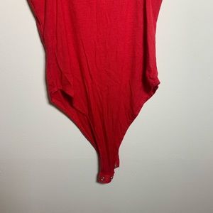 Tops | Red Button Down Tank Bodysuit | Poshmark